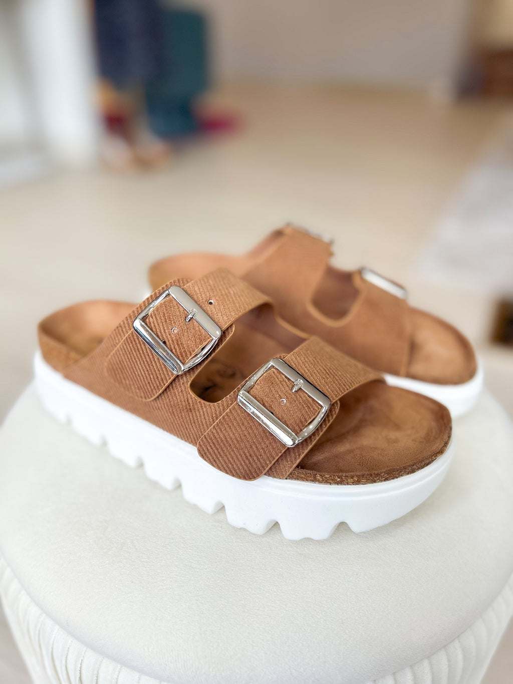 Jazmin Platform Double Strap Sandals {Tan} – Siloe